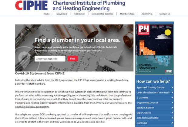 Coronavirus crisis: CIPHE issues guidance for trade | Heating ...