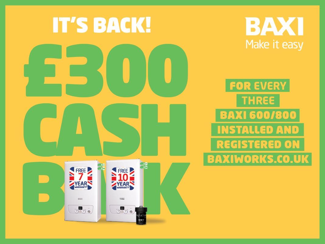 Baxi announces return of cashback scheme | Heating & Plumbing Monthly ...