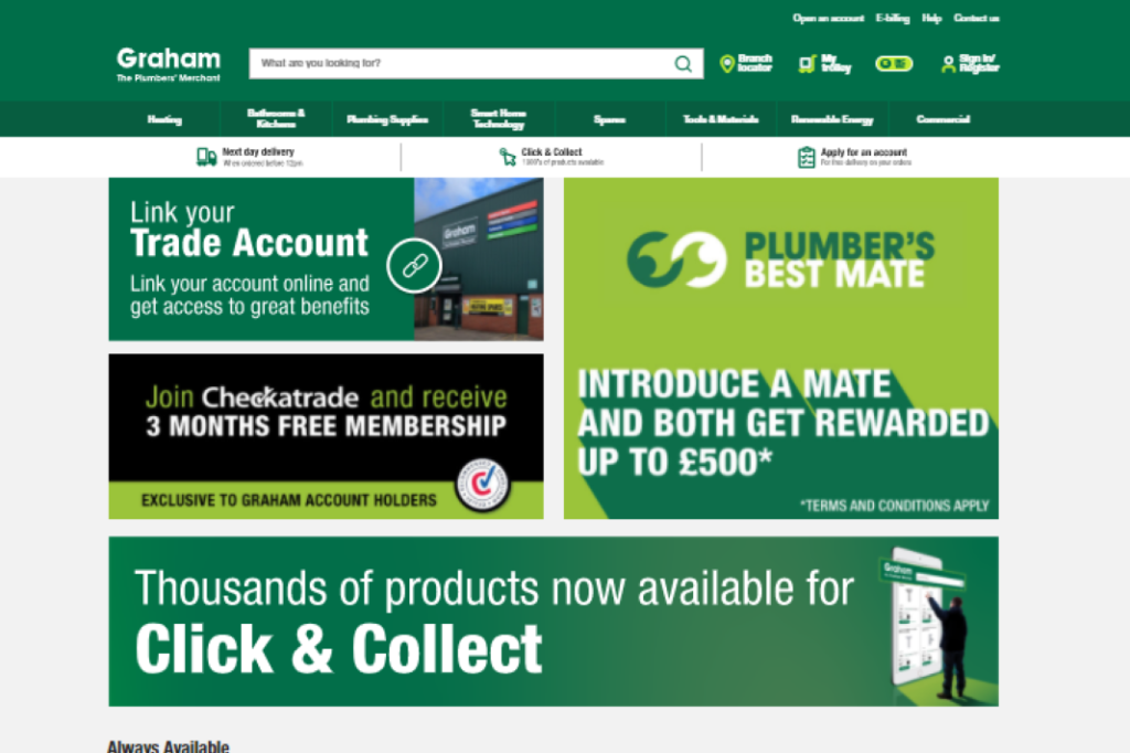 Graham launches new, fully transactional website | Heating & Plumbing ...