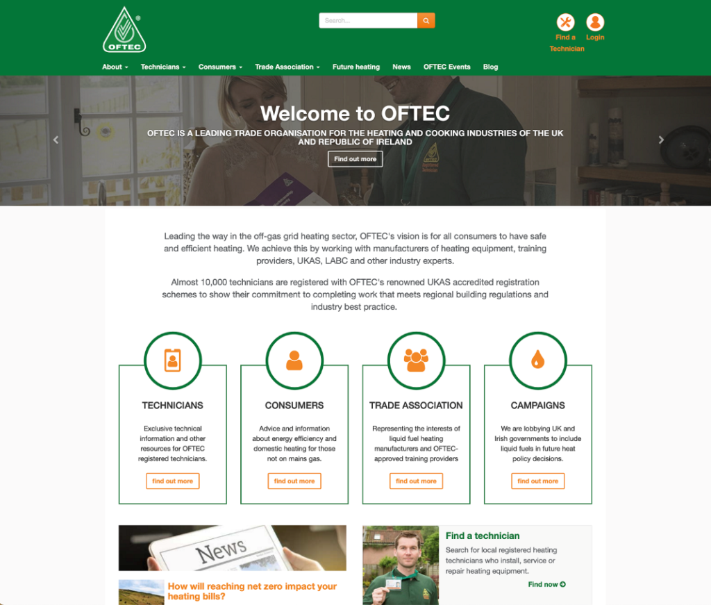 New OFTEC website and technician hub goes live | Heating & Plumbing ...