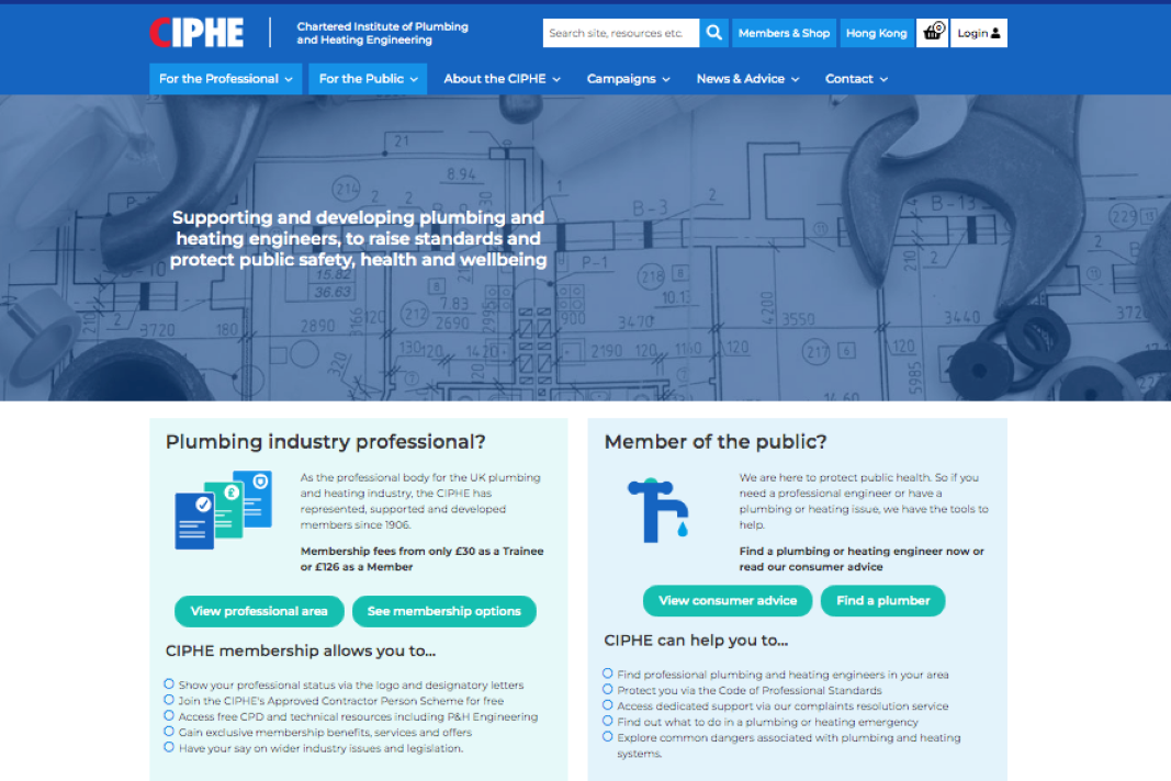 New website for CIPHE members | Heating & Plumbing Monthly Magazine (HPM)